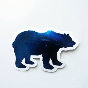 Scenery Bear Laminated Vinyl Sticker . Laptop Sticker . Phone Sticker ...