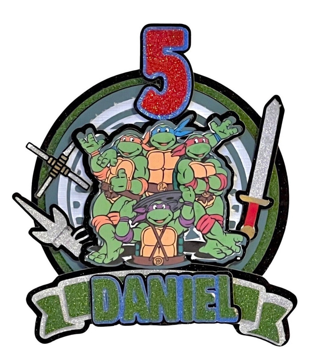 Personalised 3D Ninja Turtle Cake Topper for Kids Birthday Party - Etsy UK