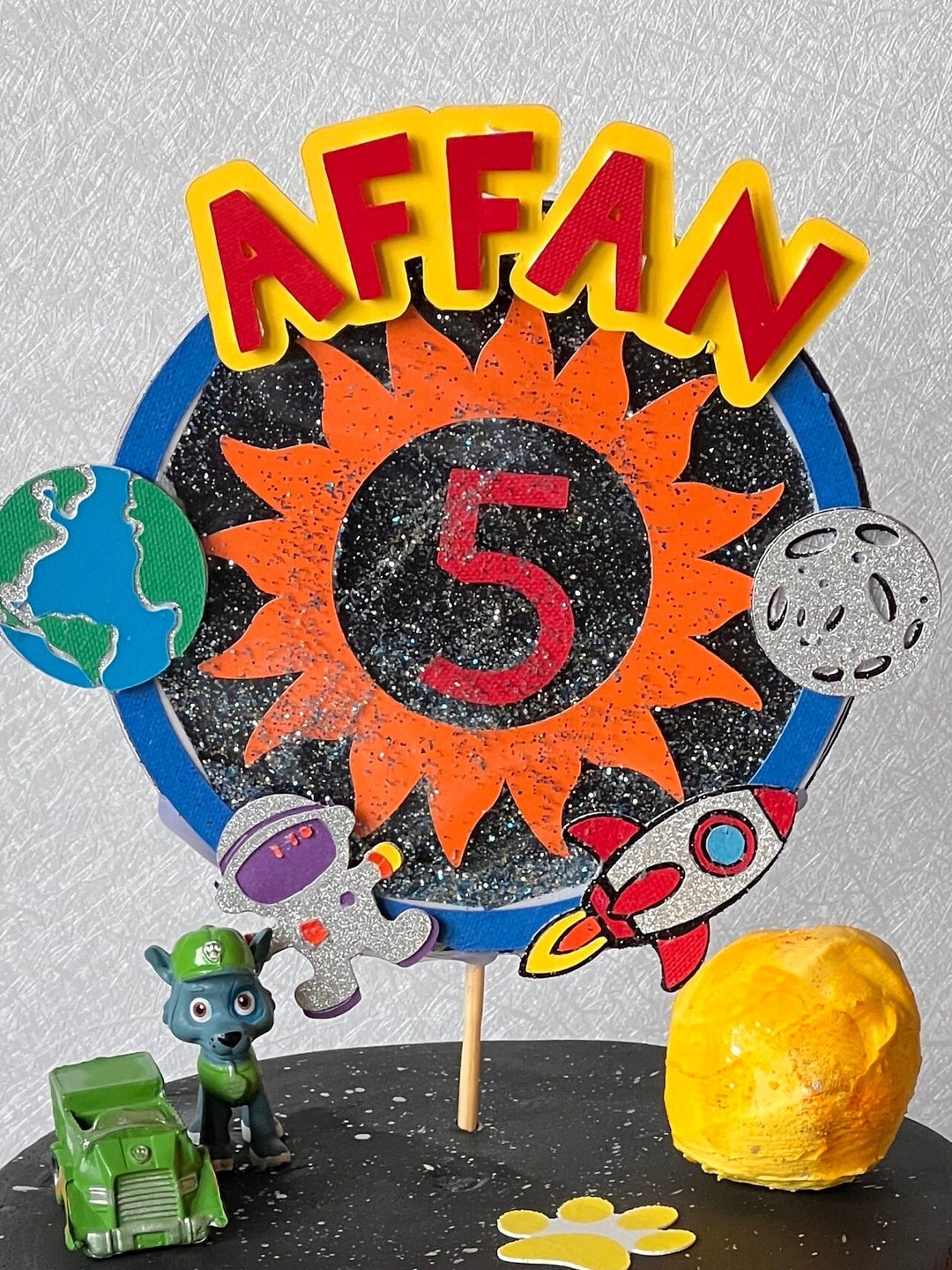 Personalised 3D Space Cake Topper, Planet Topper , Planet Decoration ...