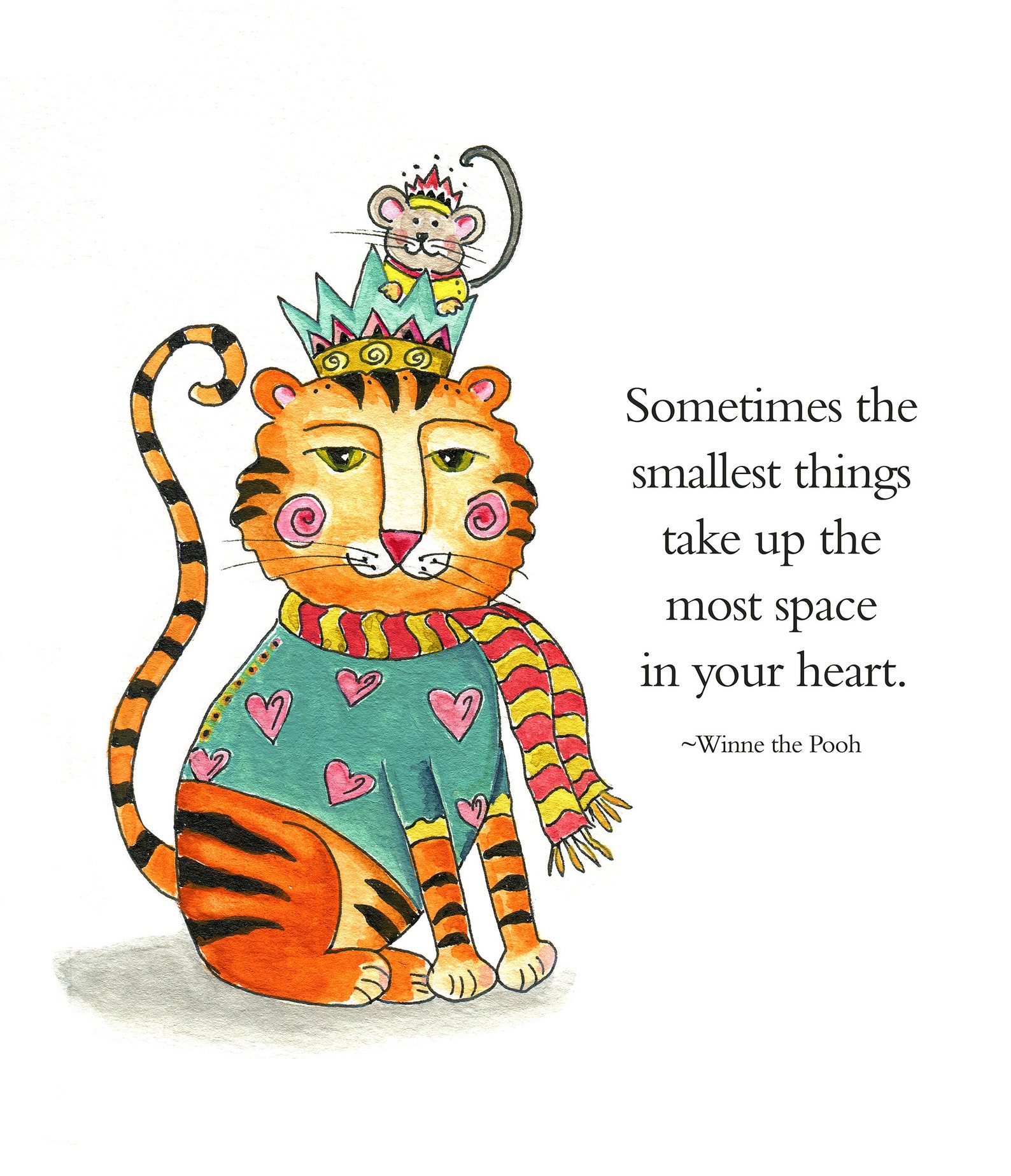 Tiger and Mouse Children's Whimsical Illustration Print | Etsy