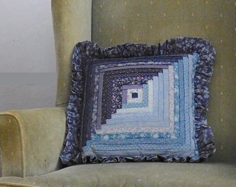 Log Cabin Quilted Pillow - Etsy