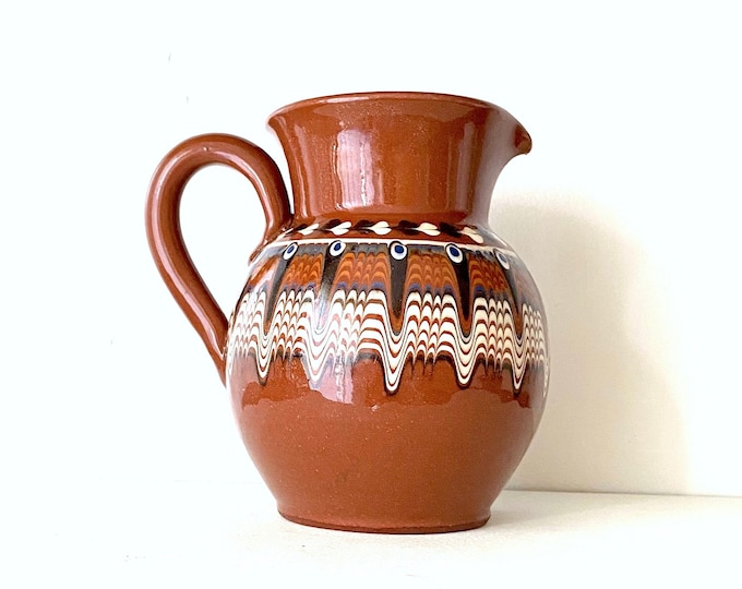 Bulgarian Troyan Redware Pottery Pitcher - Etsy
