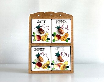 Vintage Spice Rack With Spice Containers, Made in Japan, Collectible ...