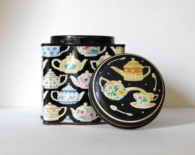 Tea Time Tin Canister - Etsy