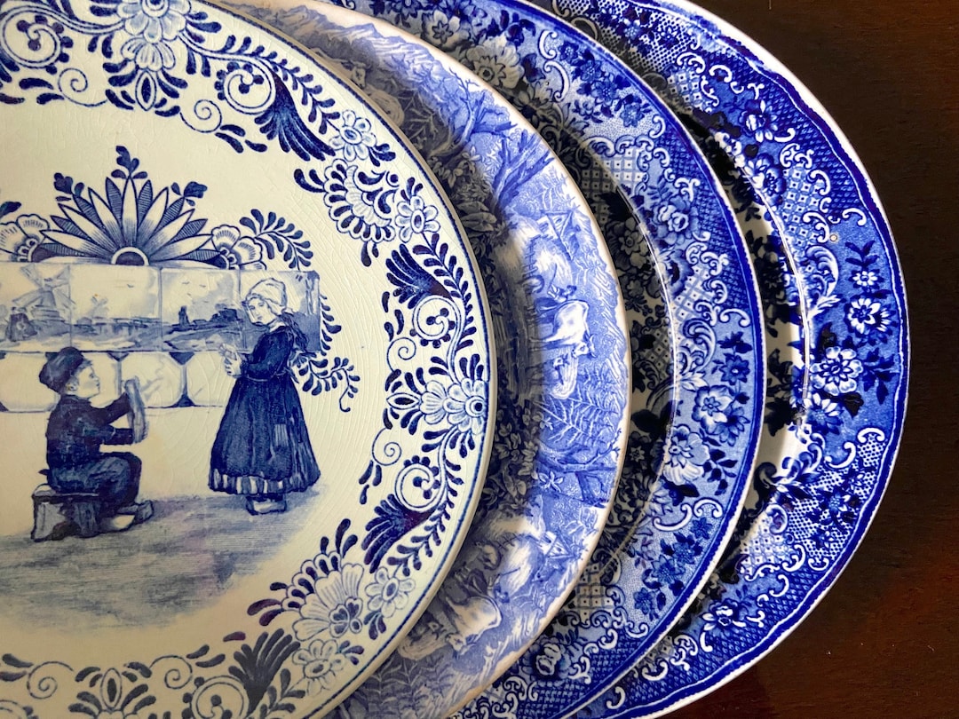 Antique Scenic Plates, Set of 4 - Etsy