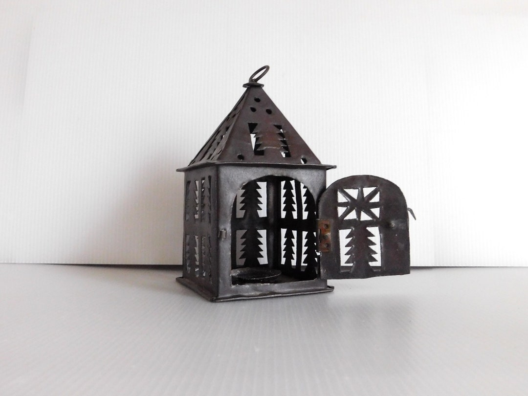 Rustic Metal Lantern With Tree Cutouts - Etsy