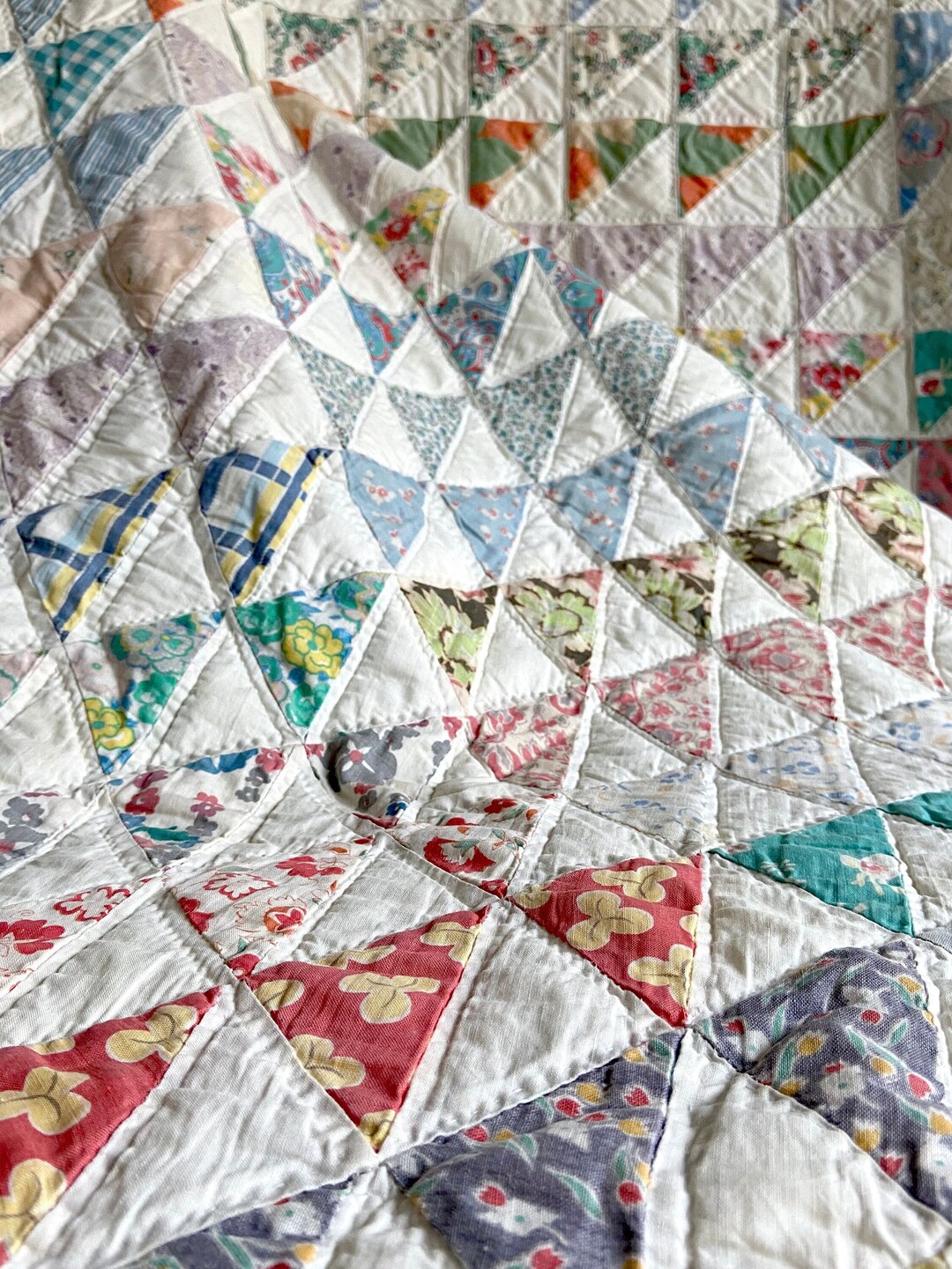 Vintage Quilt Half Triangle Pattern - Etsy
