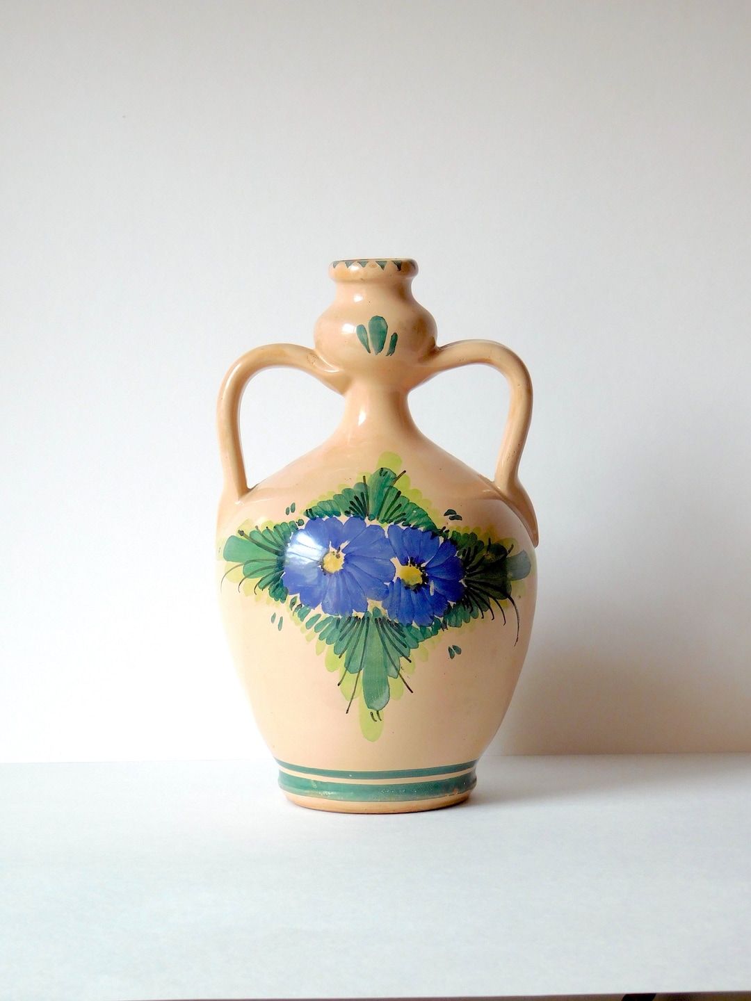 Spanish Talavera-style Hand-painted Vase - Etsy