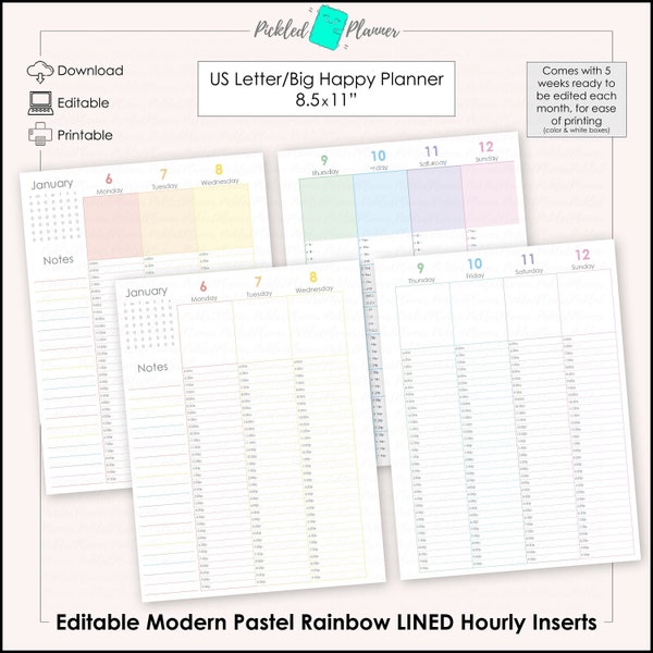 Lined Vertical Happy Planner - Etsy