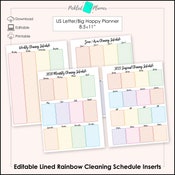 Printable EDITABLE Weekly Calendar, 11x8.5, Pastel Rainbow - Etsy Canada