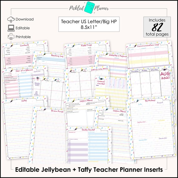 Editable Cheetah Undated TeacherHomeschool PlannerBinder Printable ...