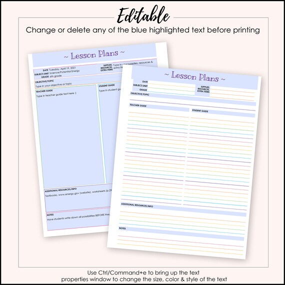 Editable Cheetah Undated TeacherHomeschool PlannerBinder Printable ...