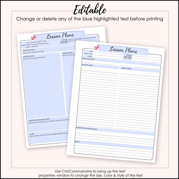 Editable Cheetah Undated TeacherHomeschool PlannerBinder Printable ...