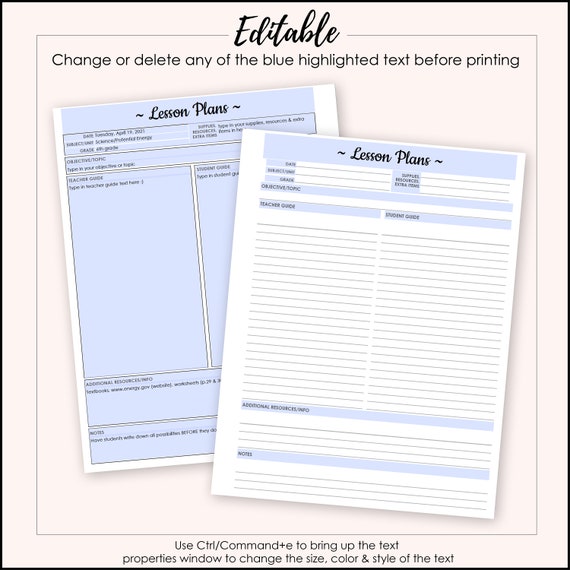 Editable Cheetah Undated TeacherHomeschool PlannerBinder Printable ...