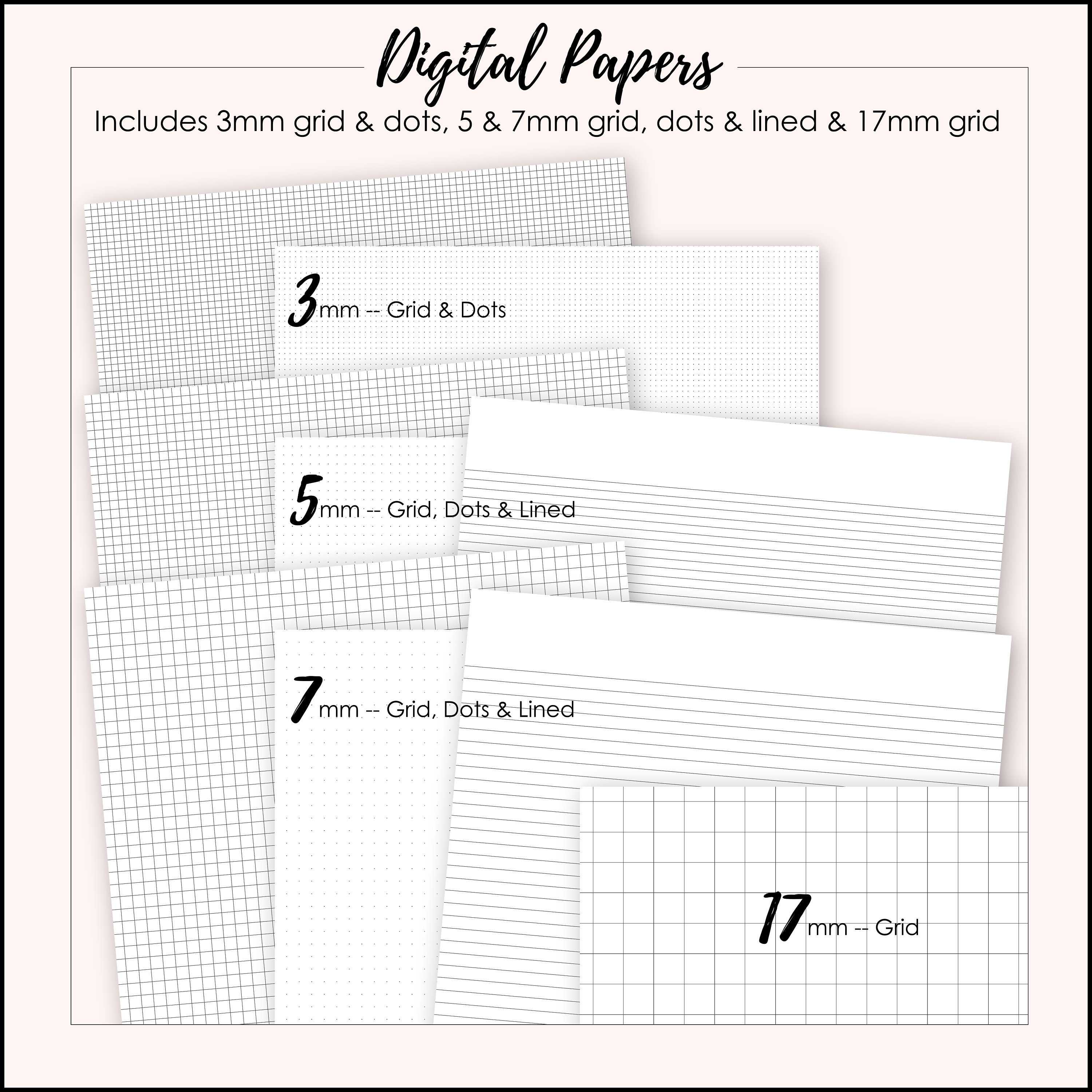 Printable Grid, Dots & Lined Paper, Oh My! 12x12" - Fits Any Planner ...