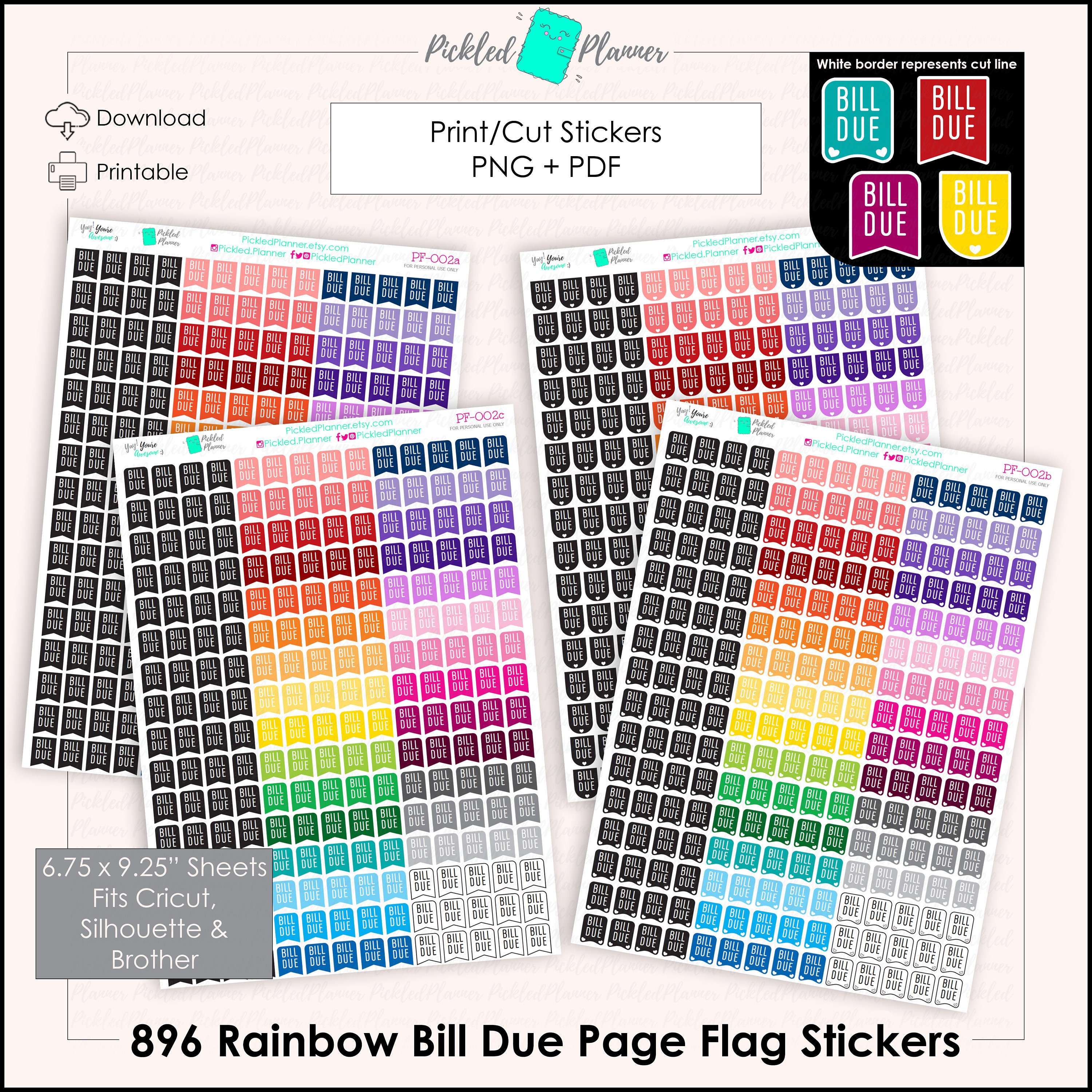 Paper & Party Supplies Mini Editable Pastel Rainbow Undated 4.6x7 Mini ...