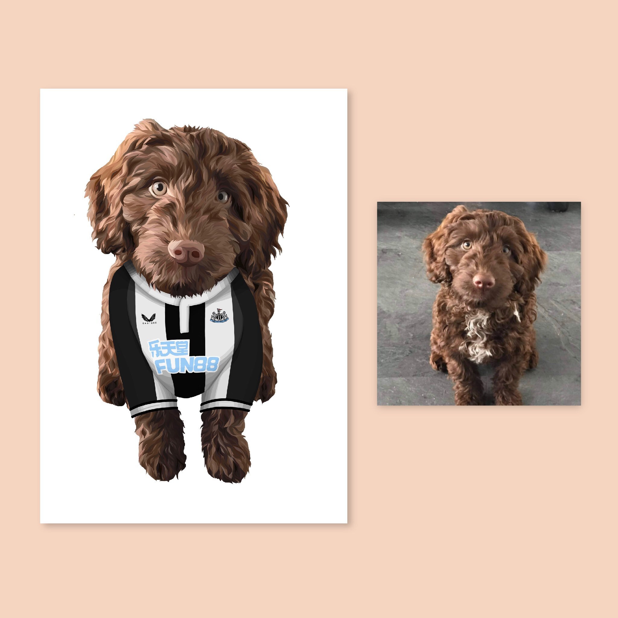 A4 Football Shirt Themed Pet Prints / Dog Artwork / Fathers Day ...