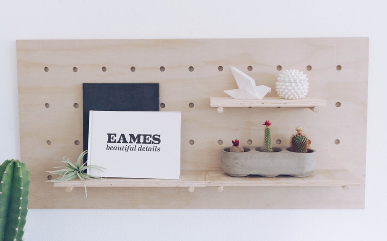Large Custom Crafted Peg Board With Moveable Shelving. - Etsy UK