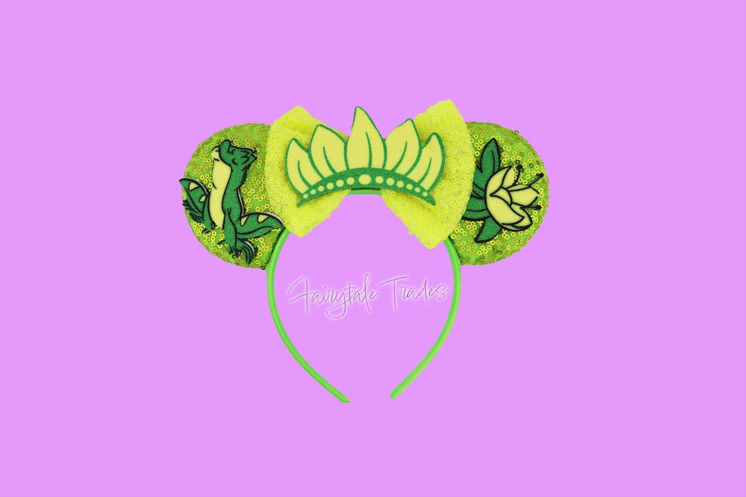 Tiana Mickey Ears, Mickey Ears, Frog Princess Minnie Ears, Princess ...