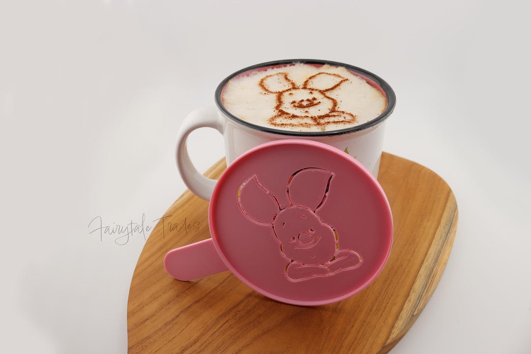 Piglet Latte Art Stencil Disney Kitchen Accessory Coffee Lover Stencil Disney Latte Art Piglet ...
