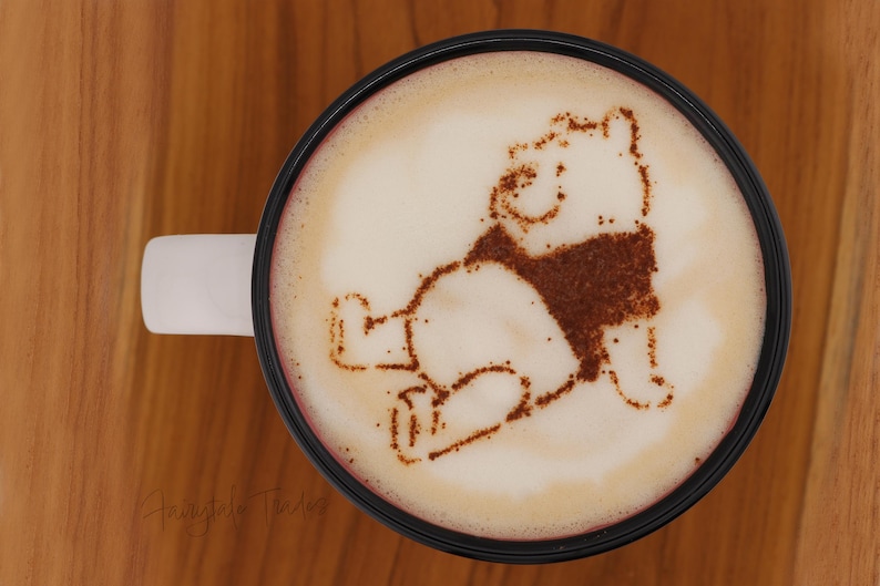 Winnie the Pooh Latte Art Stencil Hot Chocolate Stencil Coffee Disney Kitchen Tool Latte Art ...
