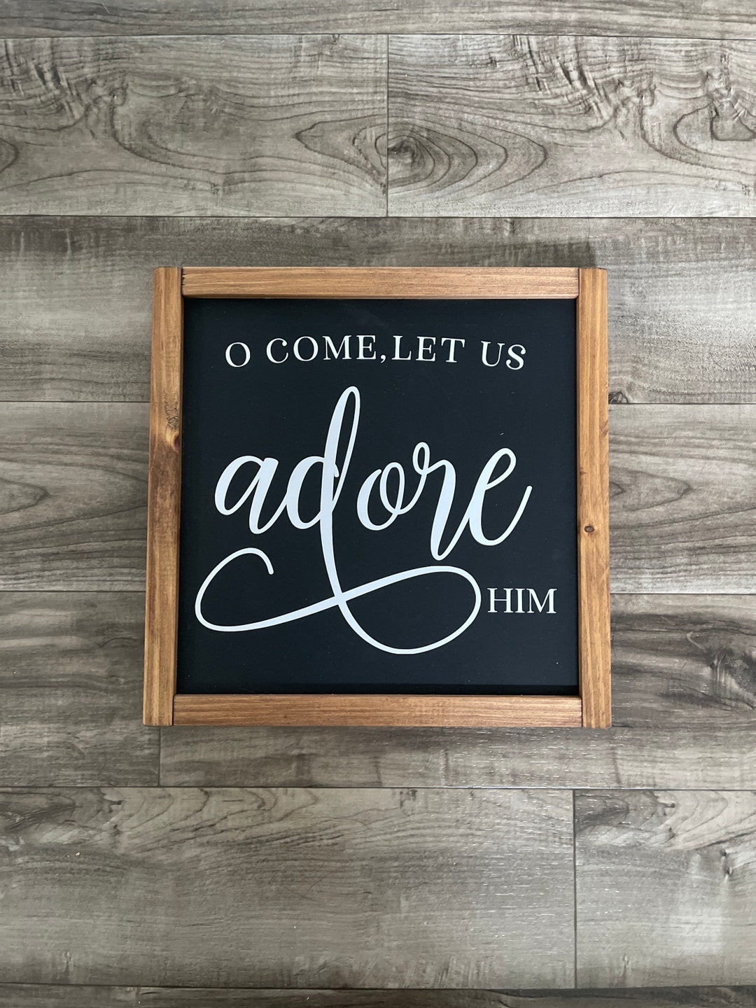 O Come Let Us Adore Him Sign Christmas Sign Wood Sign - Etsy