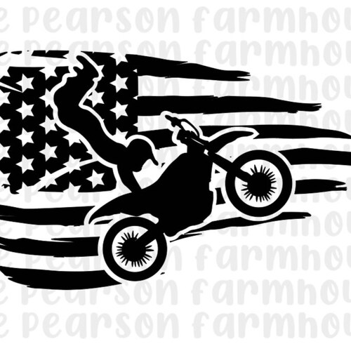 American Flag Dirt Bike Rider SVG Moto Life SVG Dirt Bike - Etsy