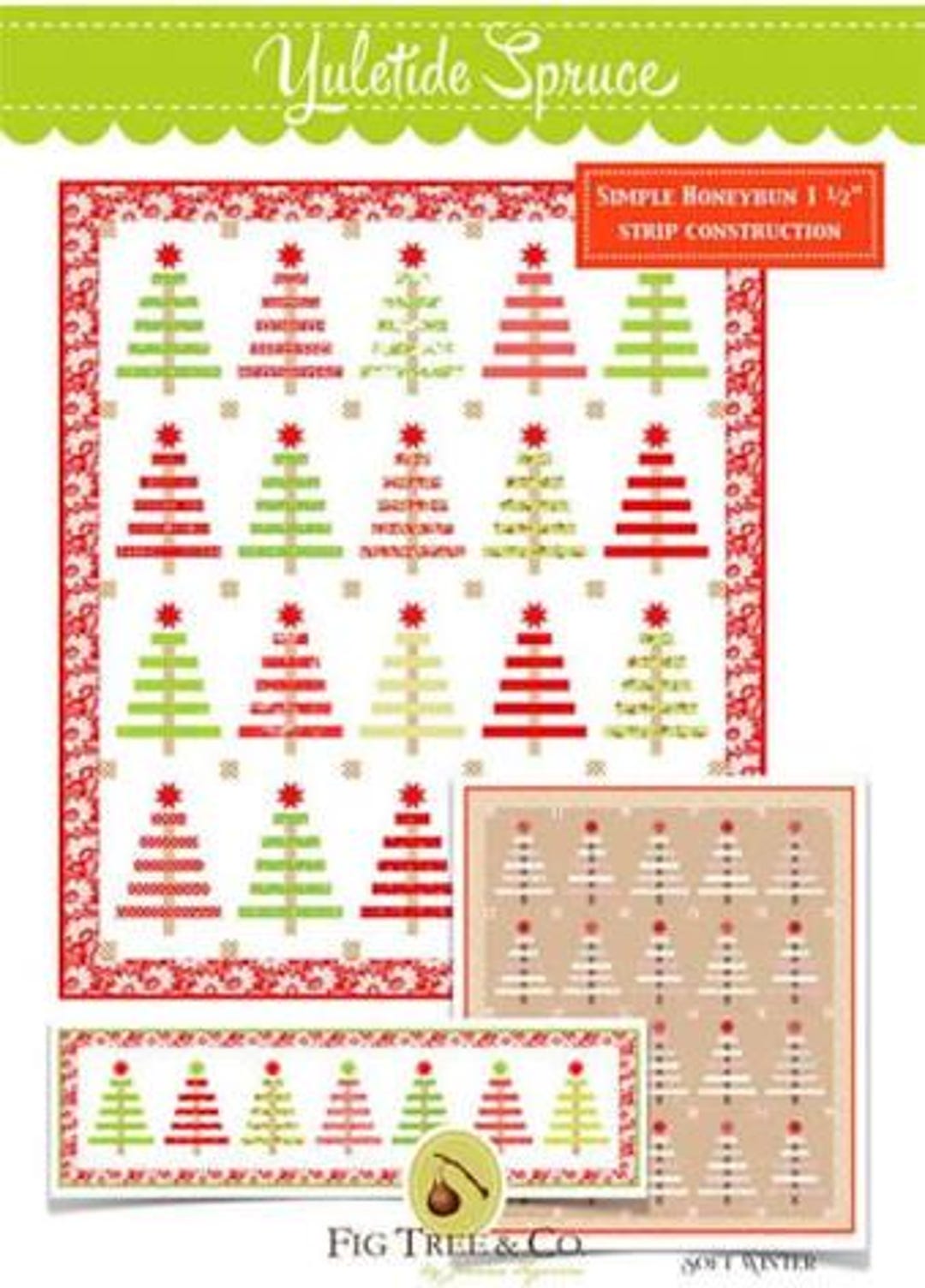 Yuletide Spruce Quilt Kit W/green Border, Fig Tree Quilts, Moda, 60.5"x ...