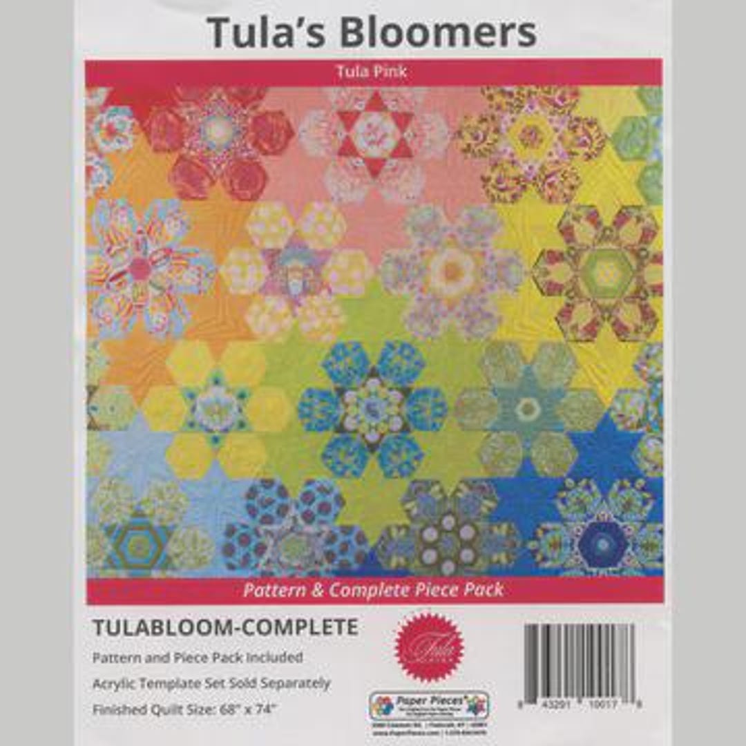 Tula Bloomers Kit, Pattern & Complete Papers Set. Finished Quilt 74"x ...