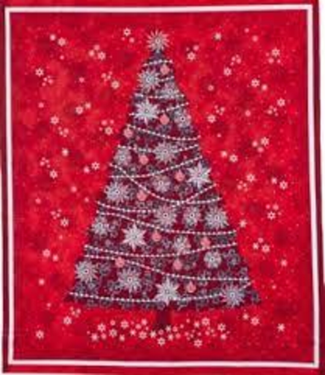 Red Christmas Tree Panel, 36" X 44", Studio 8 for Quilting Treasures ...