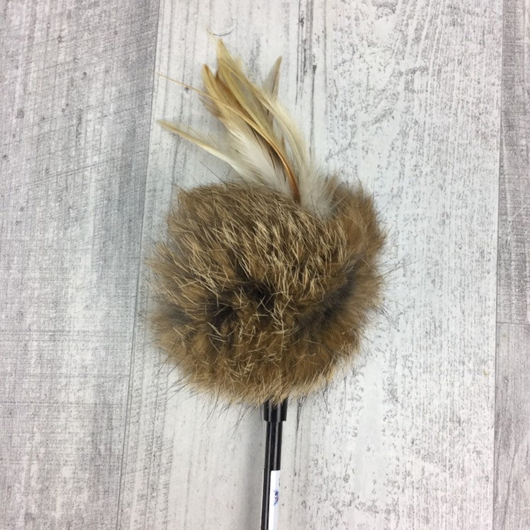 Cat Toy Rabbit Fur & Feathers Teaser Rabbit Skin Cat Toy Rabbit Fur Cat ...