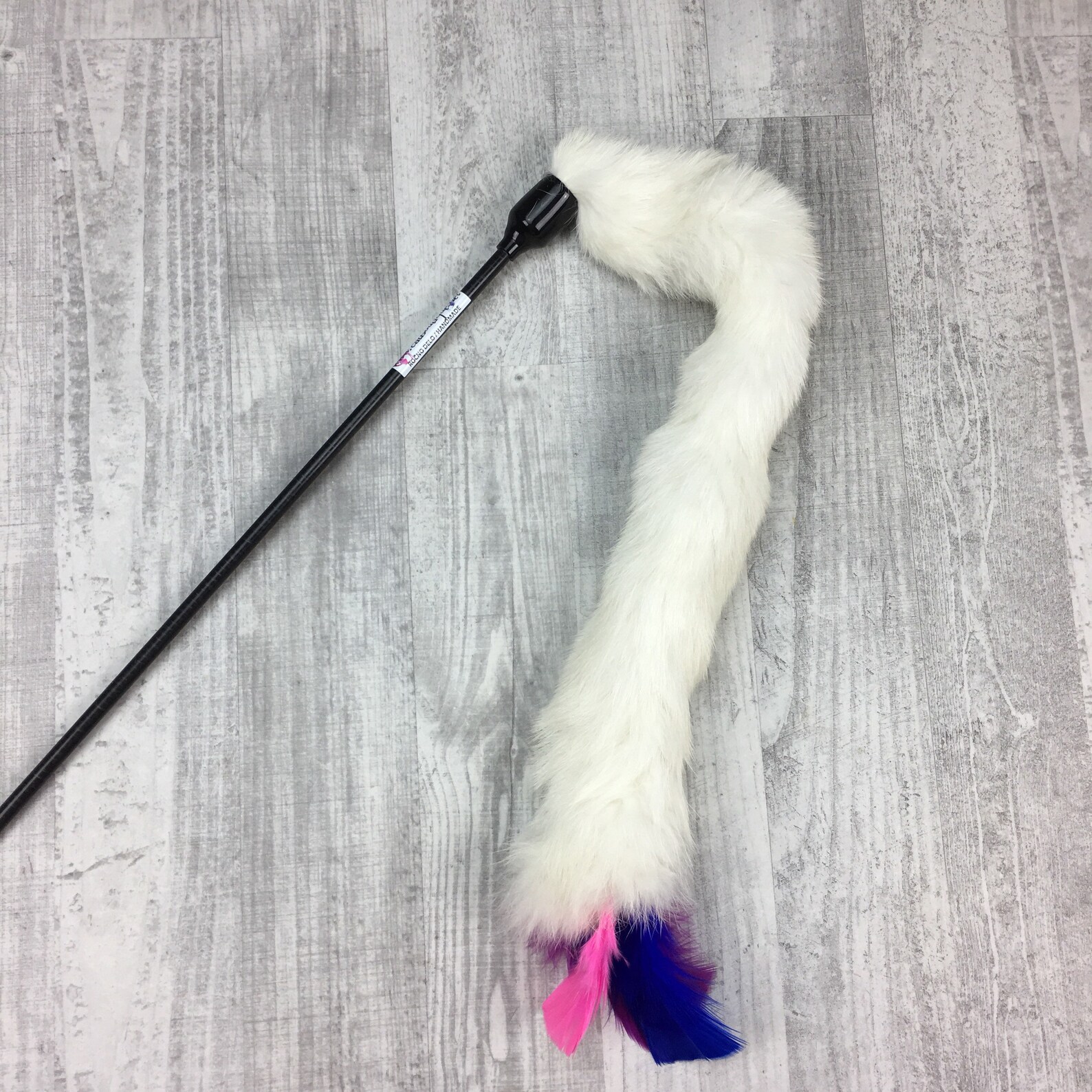 Cat Toy Rabbit Fur & Feathers Teaser Rabbit Skin Cat Toy - Etsy