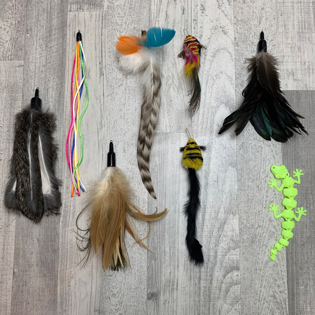 Cat Toy Refill - Replacement Pack | Feather Jet / Fly Wand Attachments ...