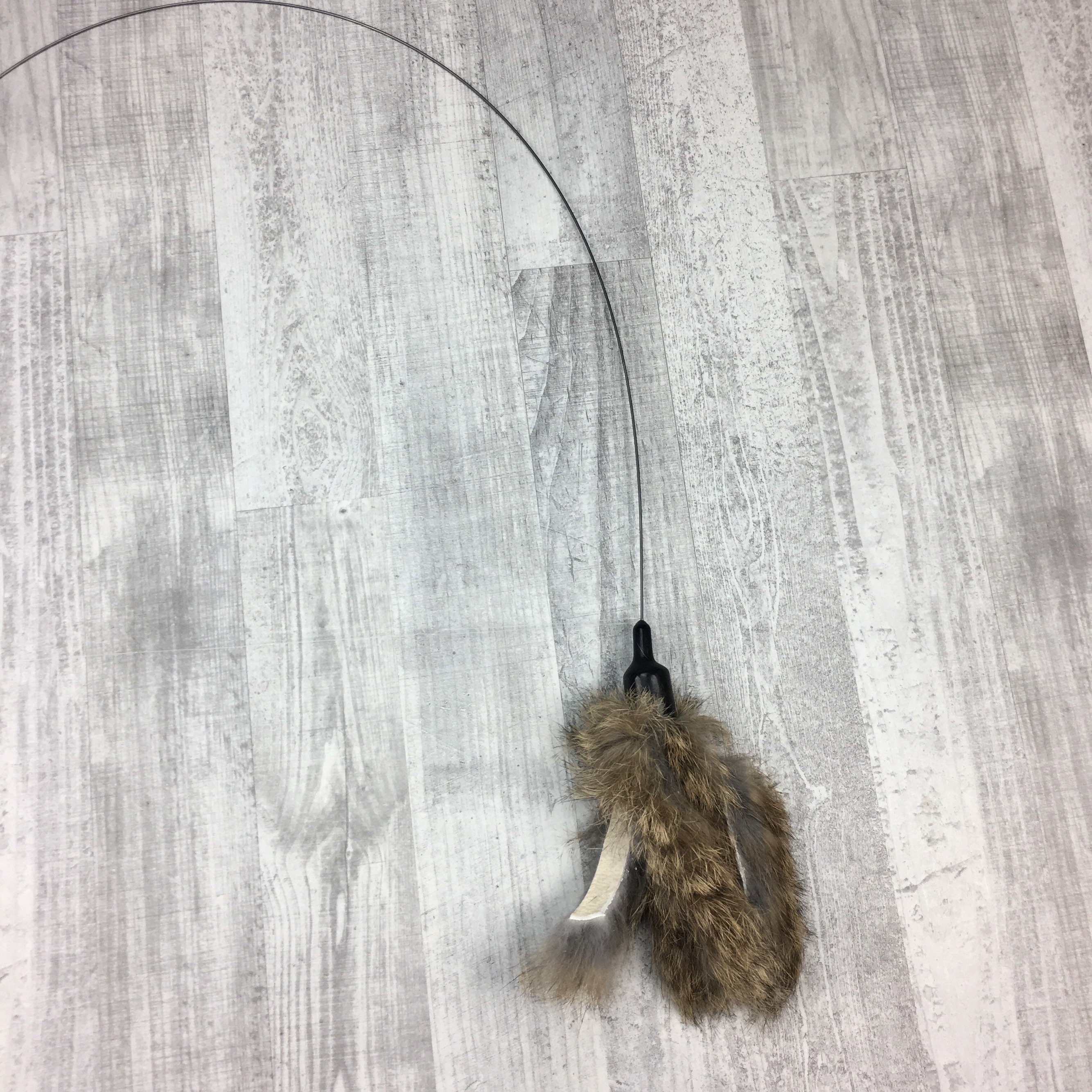 Cat Toy | XL Rabbit Fur on a Wire Cat Teaser Toy | Rabbit Skin Cat ...