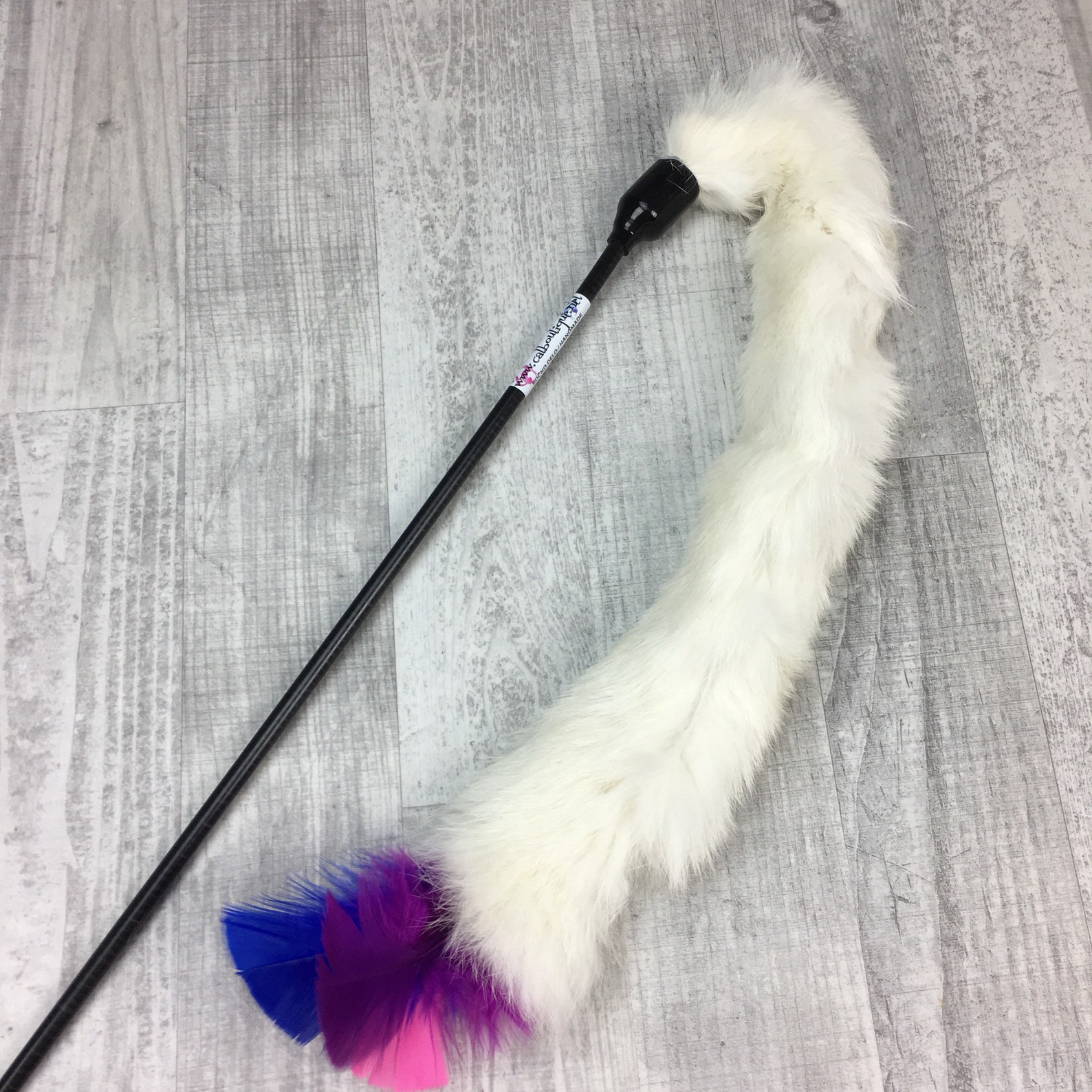 Cat Toy Rabbit Fur & Feathers Teaser Rabbit Skin Cat Toy - Etsy