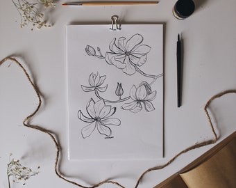 Calligraphy flowers | Etsy