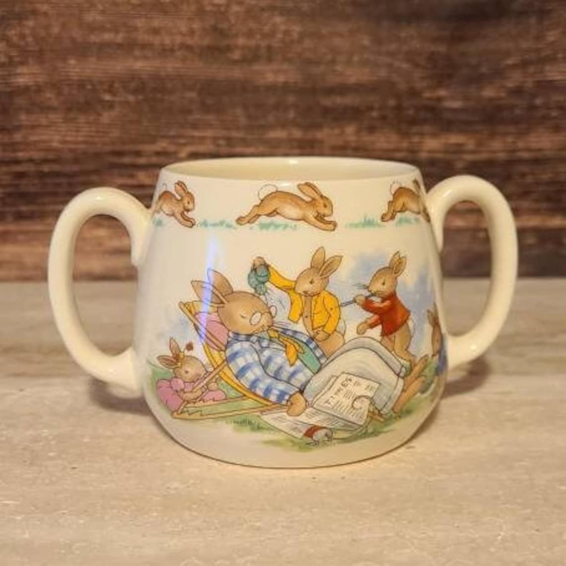 1960'S Royal Doulton BUNNYKINS DISTURB SLEEP 2 Handle Don Mug (albion ...