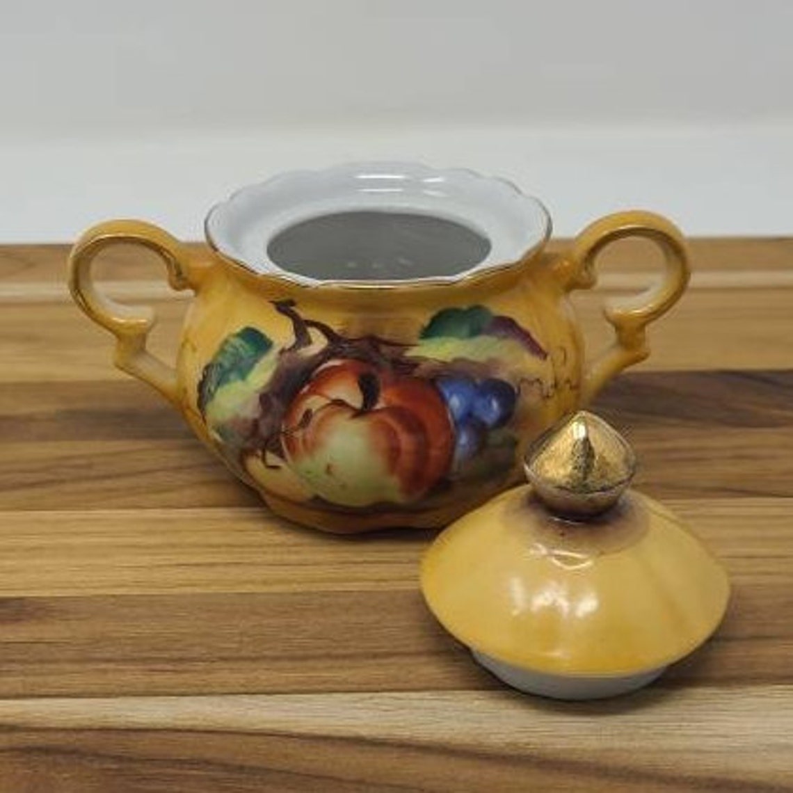 Vintage Chase Hand Painted Porcelain Sugar Bowl With Lid - Etsy