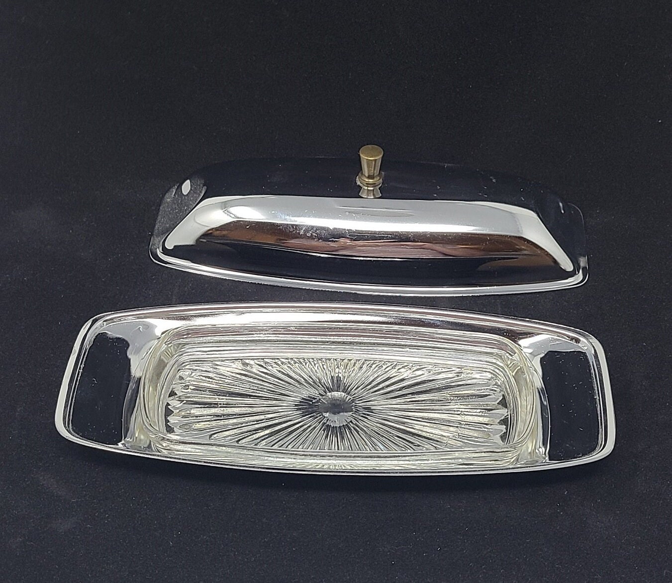 1960's Milbern Creations CHROME HOLLOW WARE Covered Quarter Pound ...