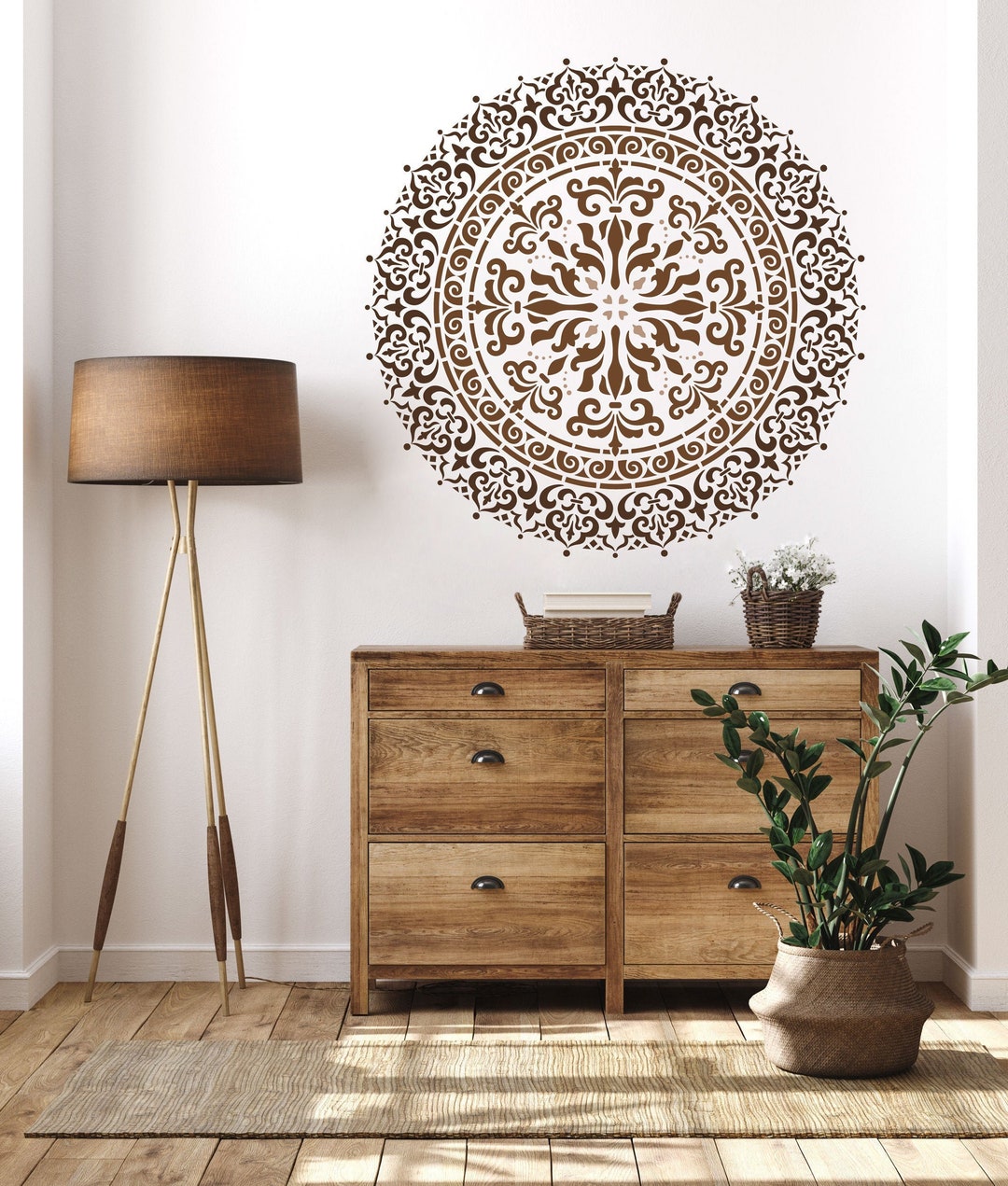 Stencil Mandala FELICITY, Stencil Mandala Pattern for DIY, Wall ...