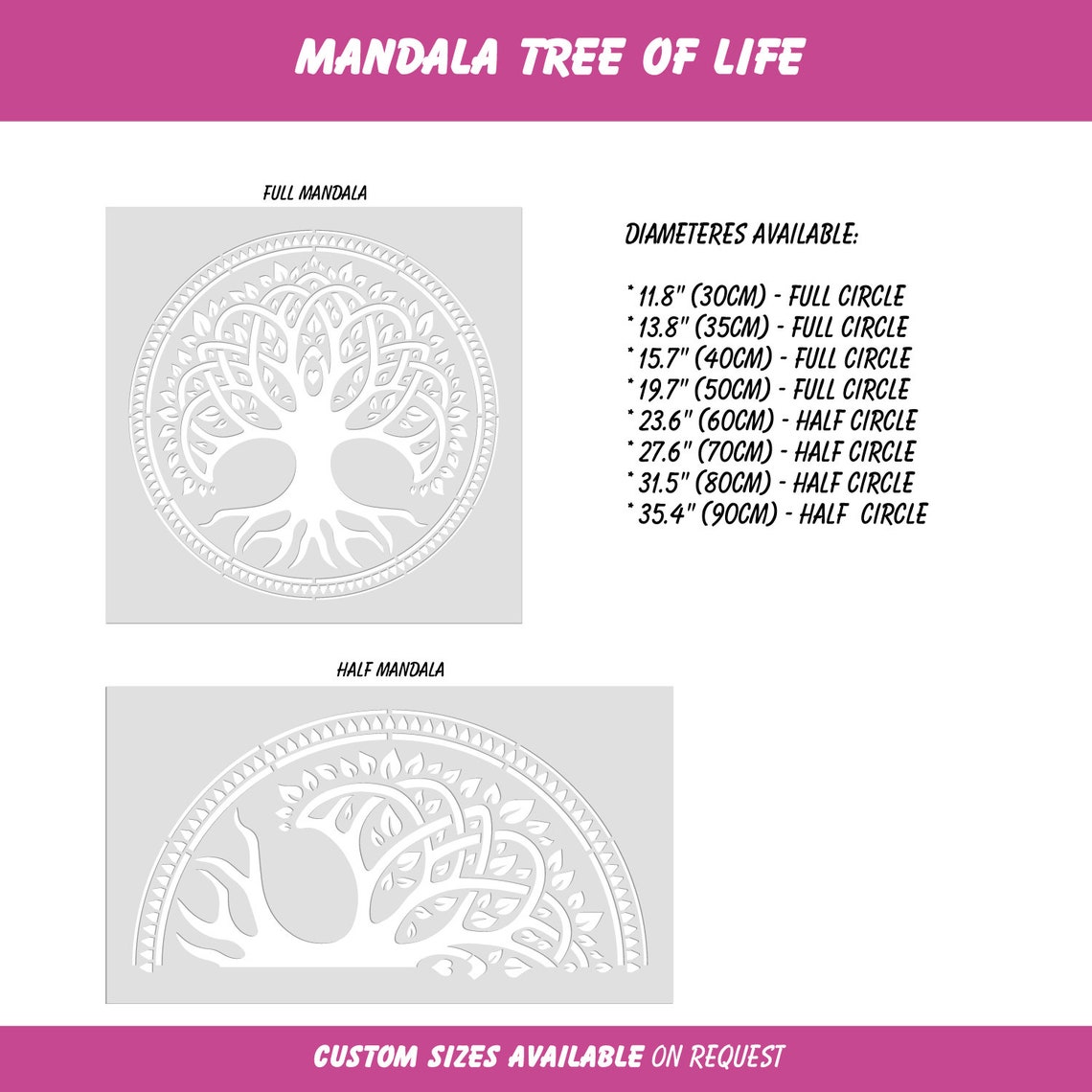 Stencil Tree of Life Stencil Mandala Pattern for DIY Wall | Etsy