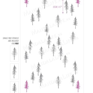Nordic Forest Stencil, Scandinavian Tree Stencil, Tree Stencil,diy ...