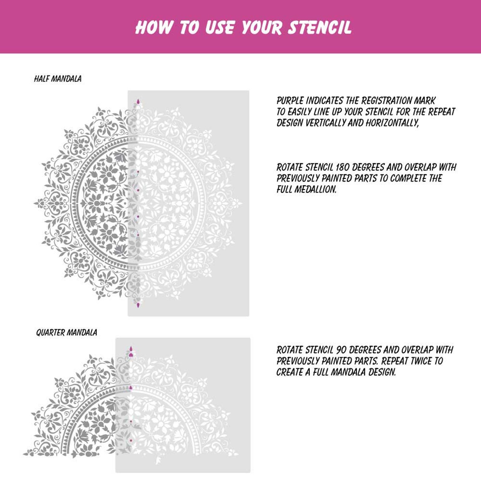 Stencil MAGIC Mandala, Stencil Mandala, Stencil Mandala Pattern for DIY ...