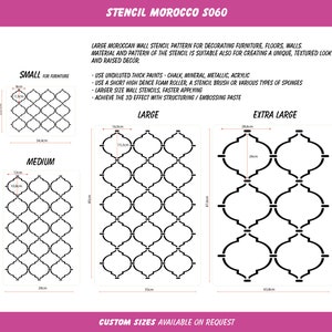 Large MOROCCAN Wall Stencil Pattern, Wall Stencil MOROCCO, Marrakech Wall Stencil, Reusable ...