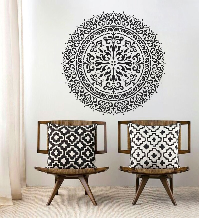 Stencil Mandala FELICITY, Stencil Mandala Pattern for DIY, Wall ...
