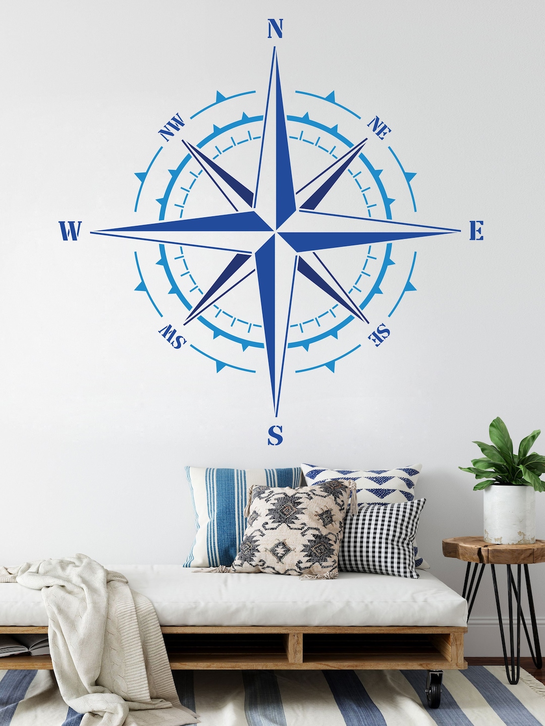 Compass Rose Stencil, Nautical Stencil, Compass Stencil, Circular ...