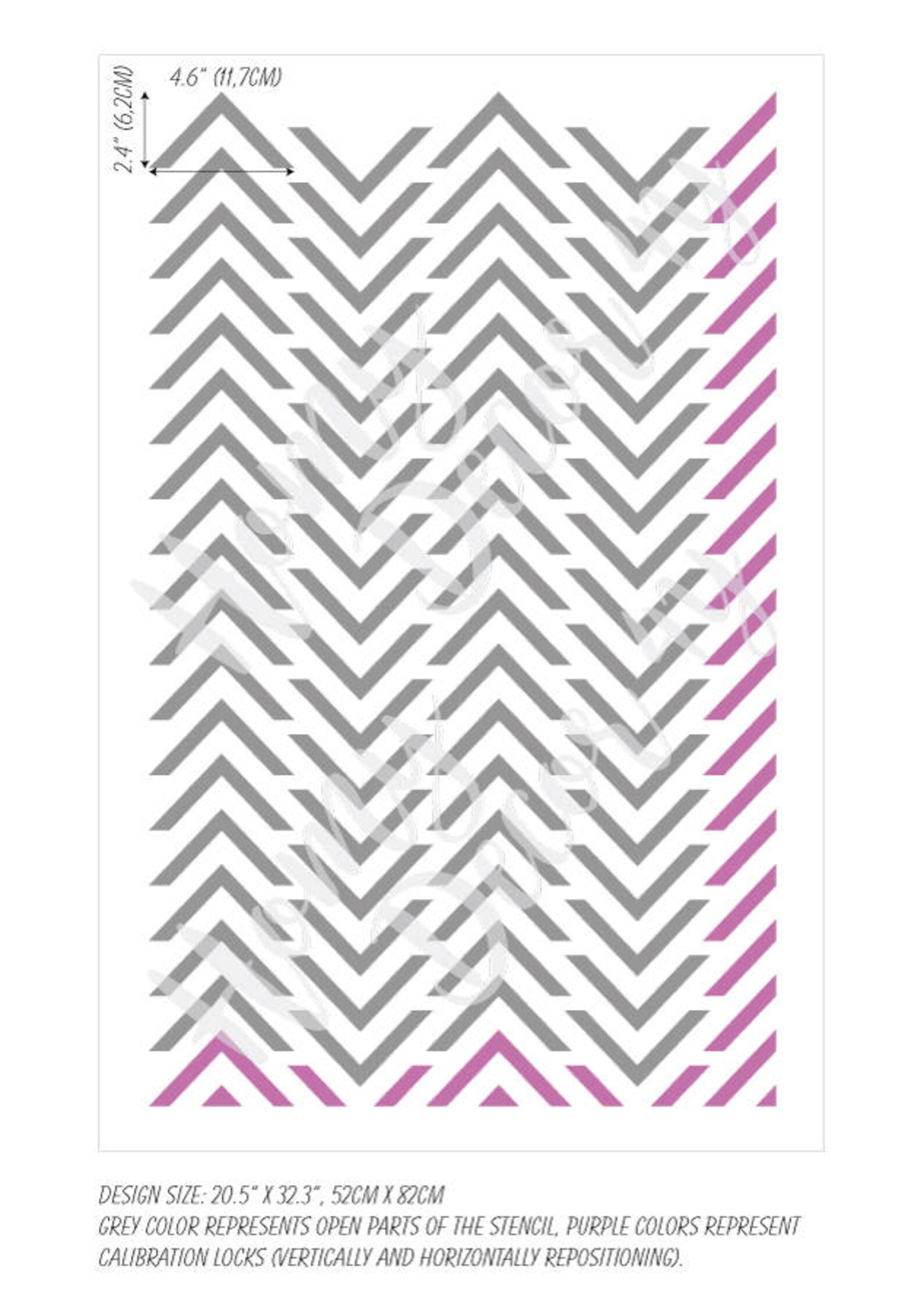 Chevron Wall Stencil Geometric Pattern Stencil Wallpaper | Etsy