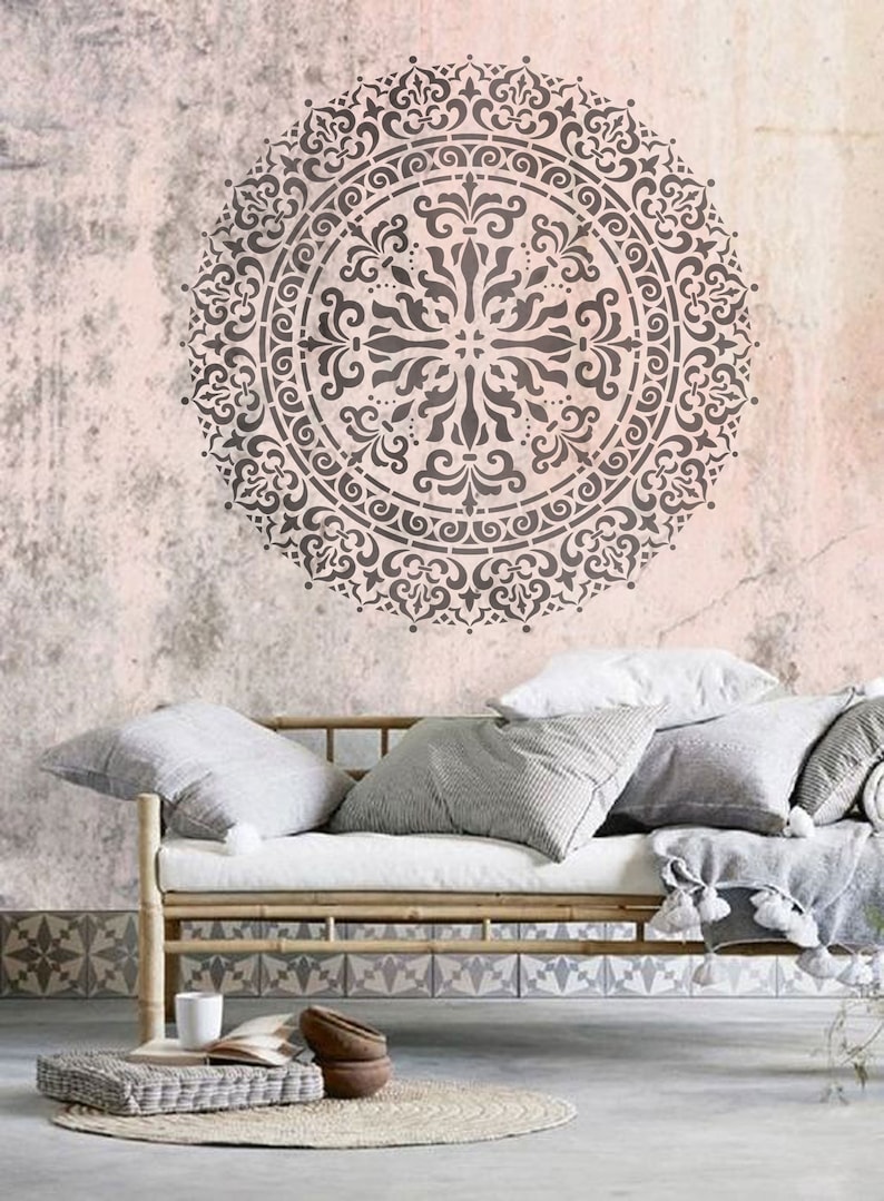 Stencil Mandala FELICITY, Stencil Mandala Pattern for DIY, Wall ...