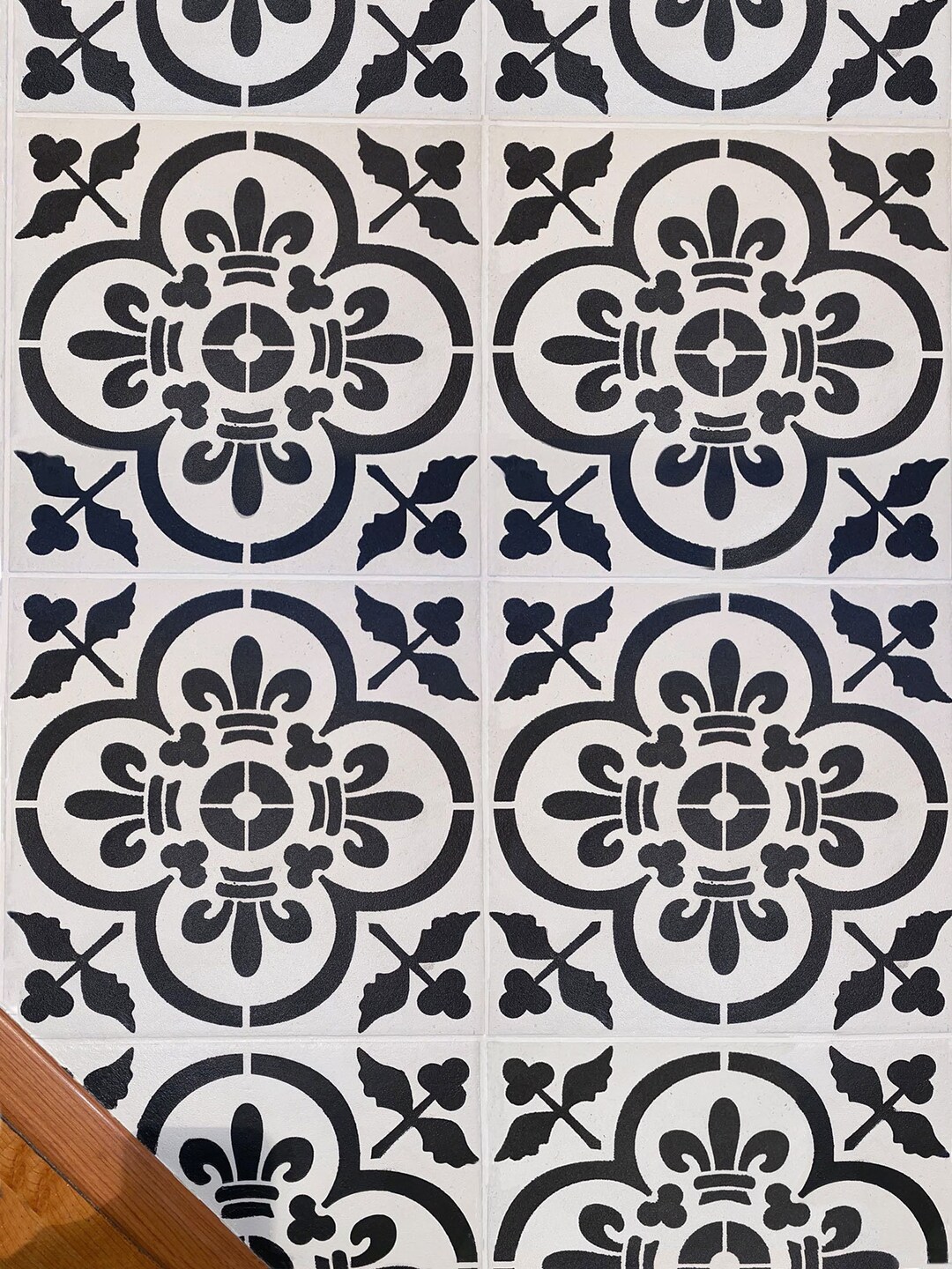 Concrete Tile Stencil ROYAL, Tile Stencils for Painting Floors and ...