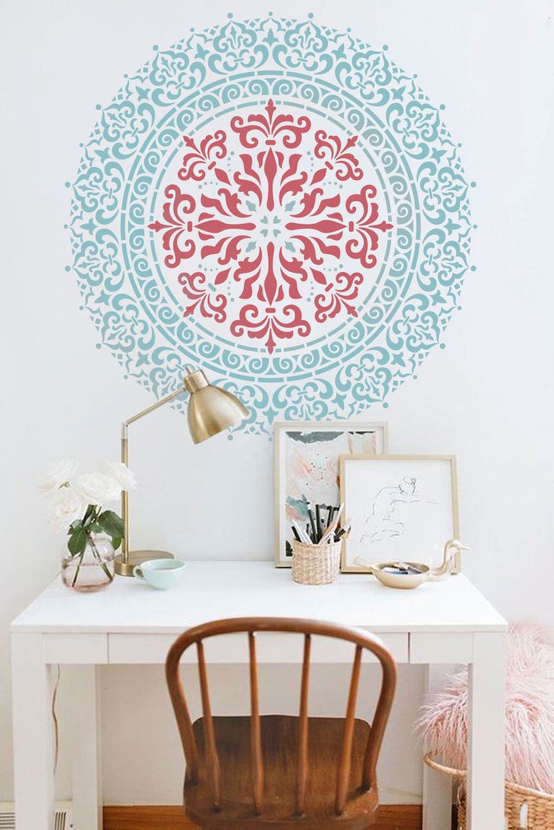 Stencil Mandala FELICITY, Stencil Mandala Pattern for DIY, Wall ...